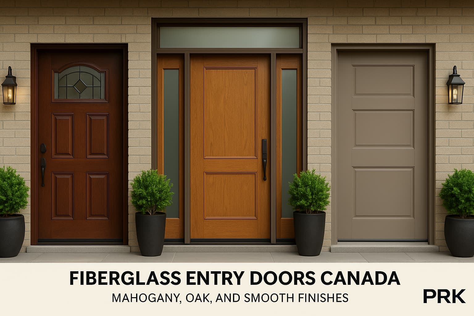 Top 3 Fiberglass Doors Canada Styles – Mahogany, Oak & Smooth | PRK Doors